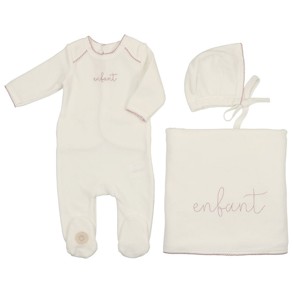 Enfant Scripted Layette Set – Mon Trésor Bebe